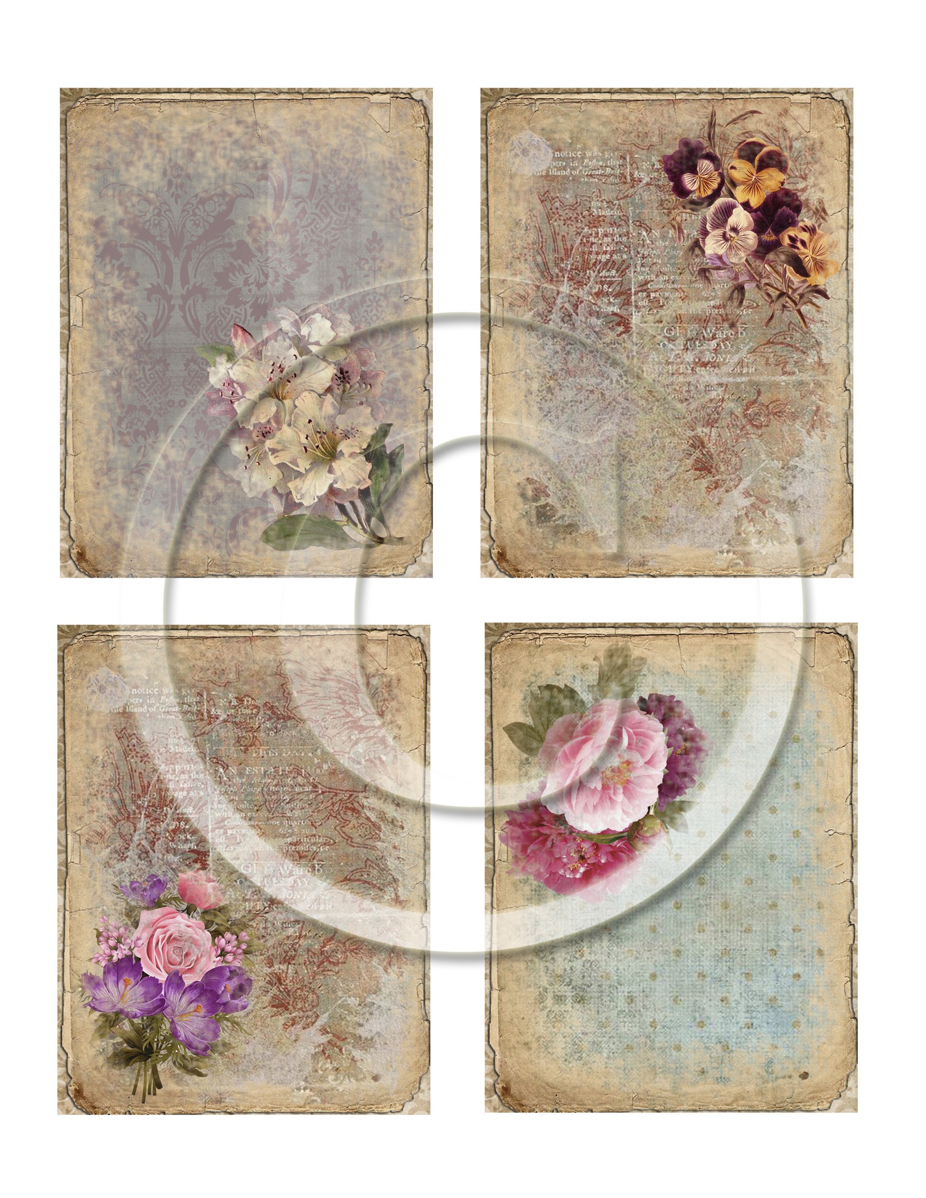 Vintage Floral Ephemera Printable for Junk Journals Digital | Etsy