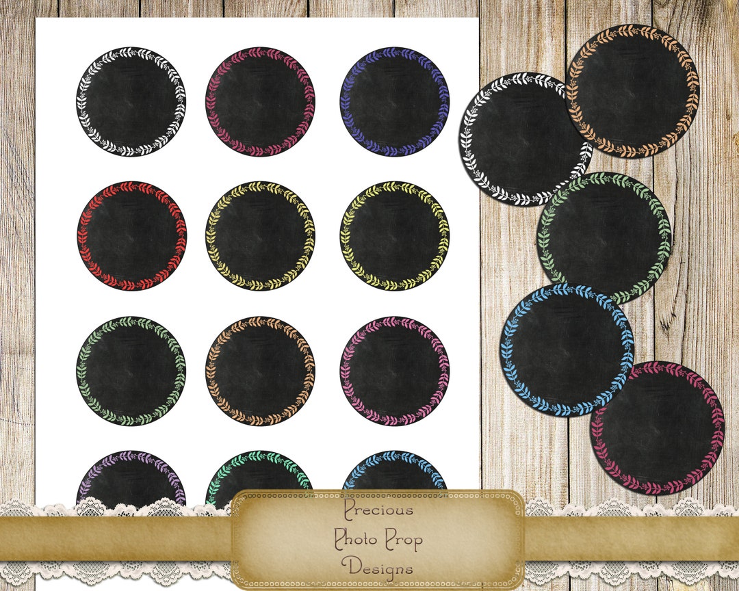 Chalkboard Blank Circle Labels Sheet, Round Tags Product Printable ...