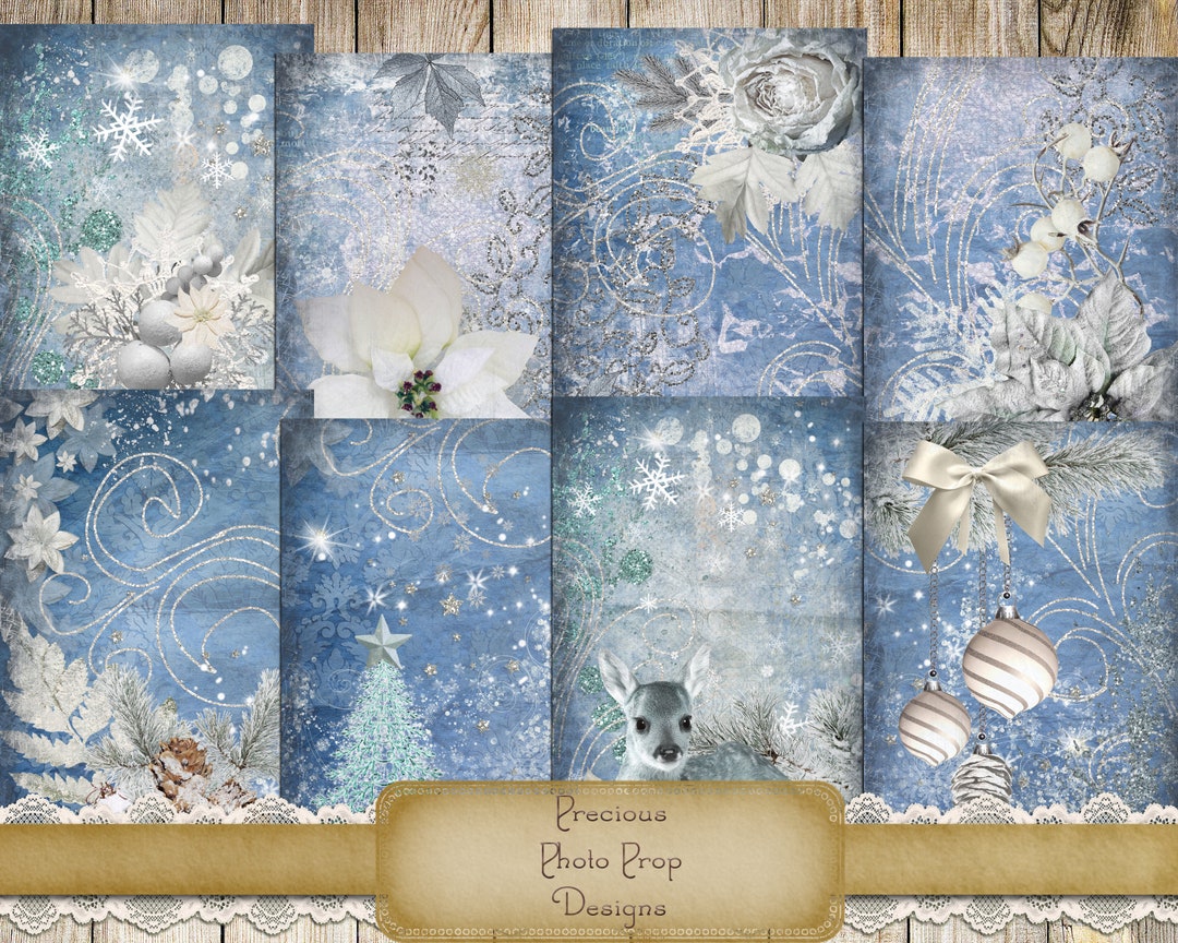 Blue Winter Christmas Digital Download for Junk Journal Planner ...