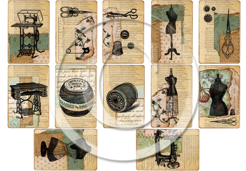Vintage Sewing Notions Ephemera Printable for Junk Journals | Etsy