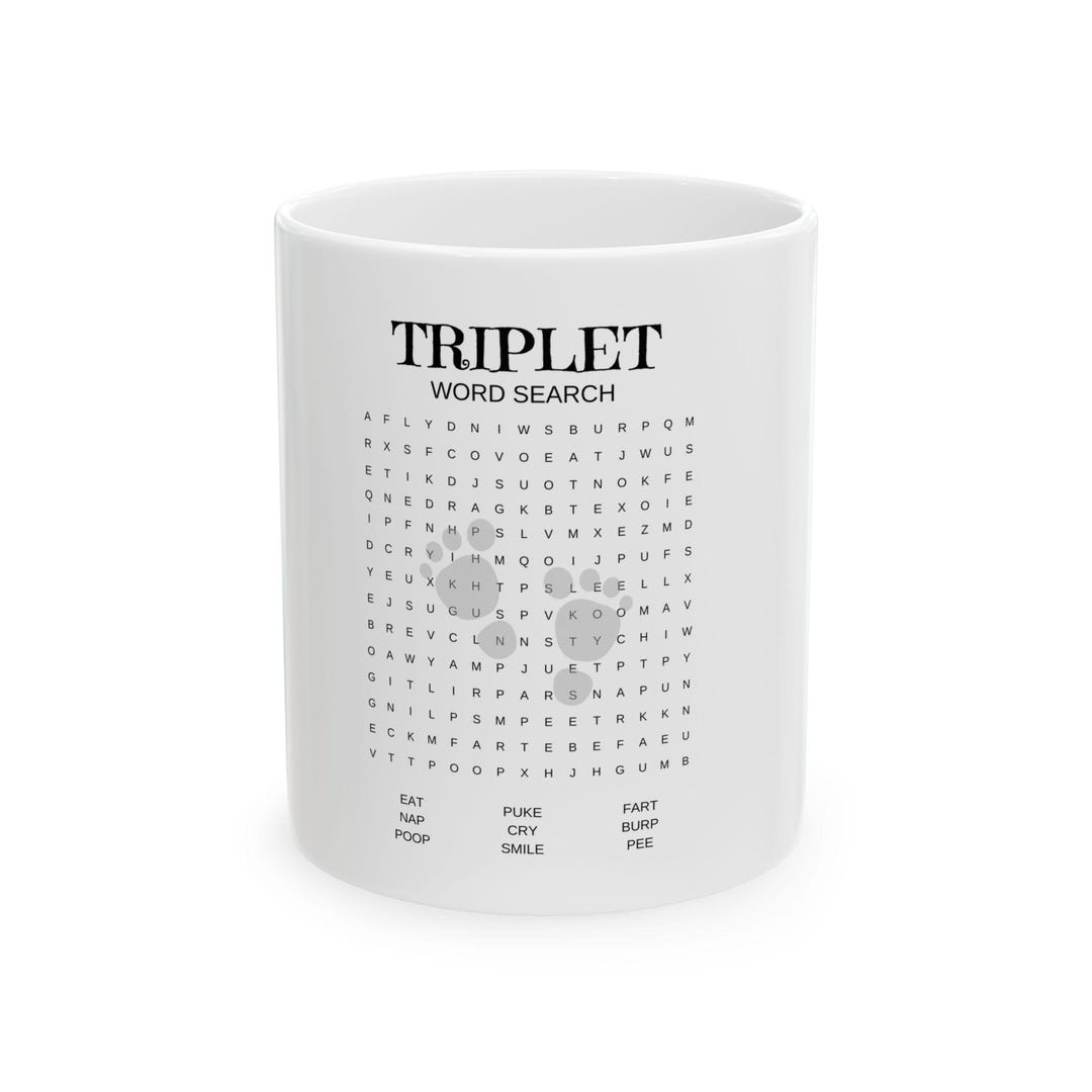 Triplet Funny Word Search Ceramic Mug - 11oz for Laughs and Gifts - Etsy