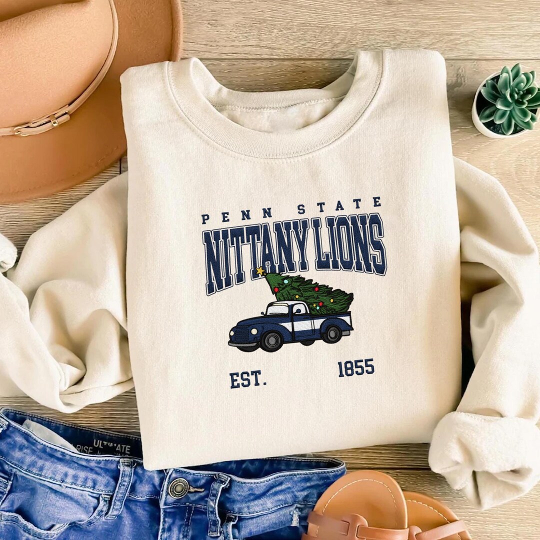 Embroidered Penn State Christmas Truck Sweatshirt, Nittany Crewneck ...