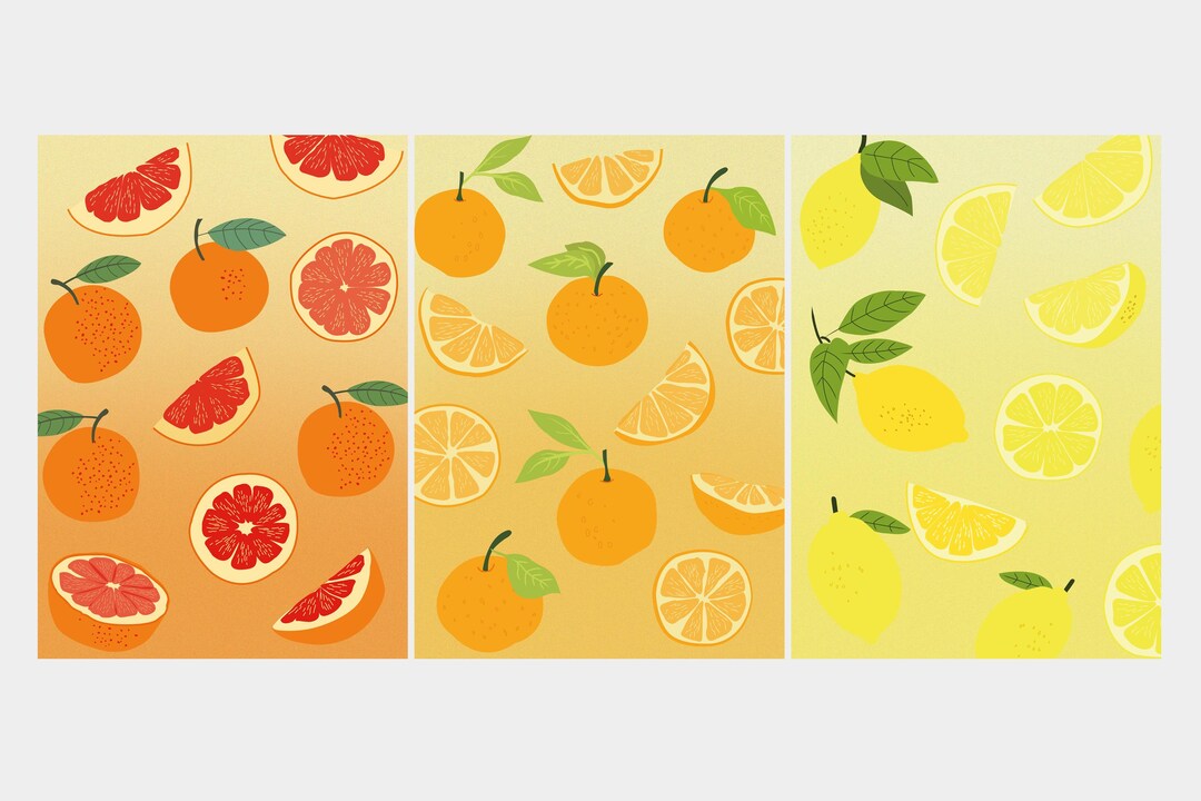 CITRUS MARKET POSTERS - Gradient in Colors - Etsy