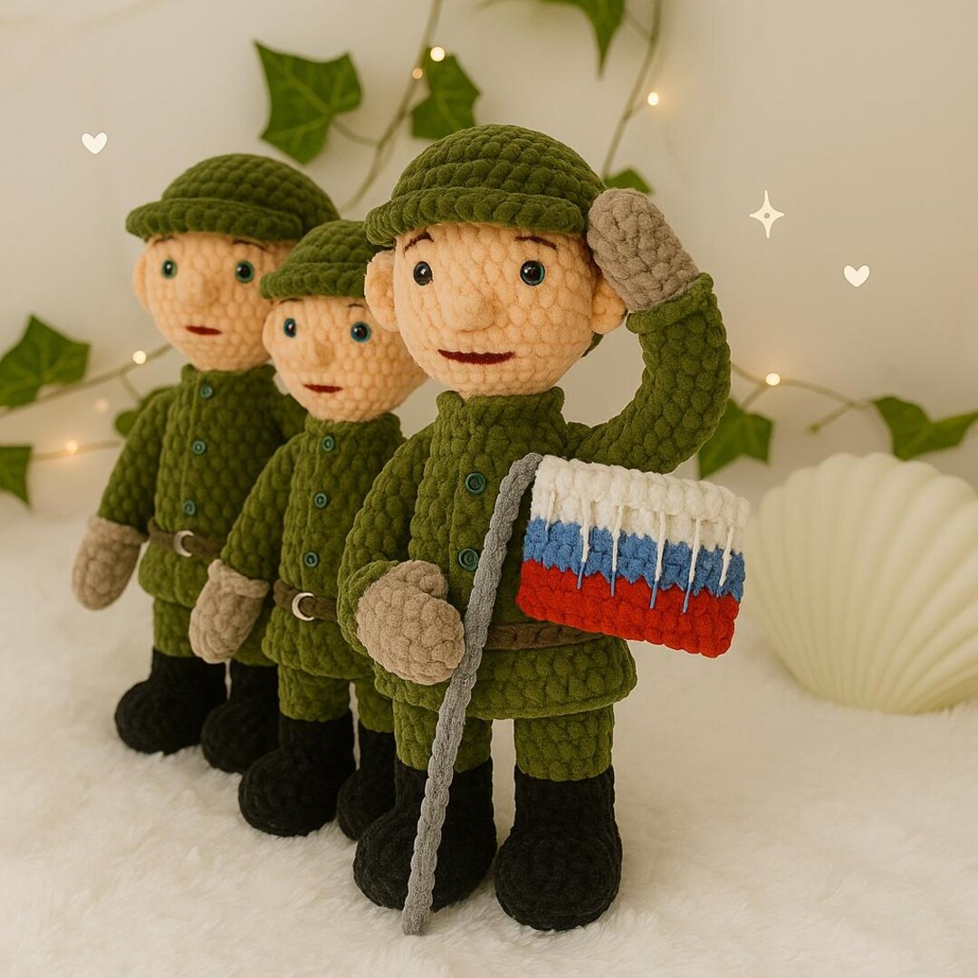 Crochet Soldier Pattern – Amigurumi Soldier Doll With Flag – DIY ...