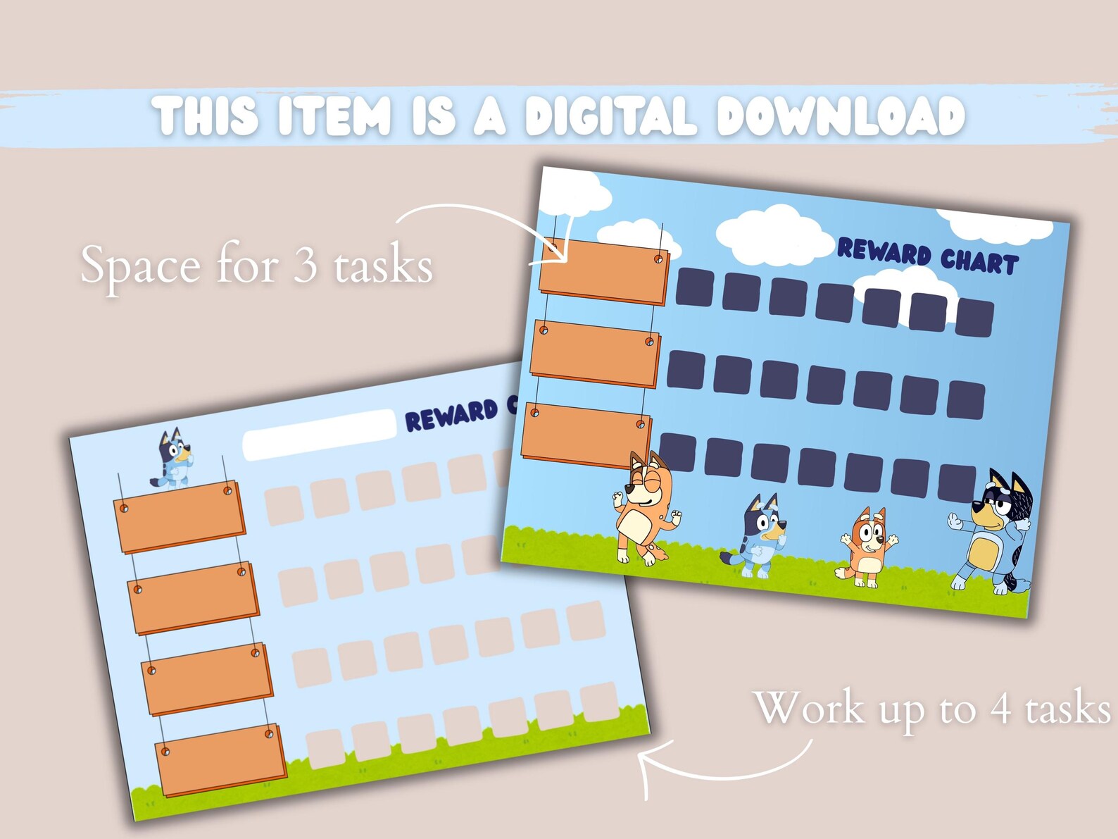 Bluey Reward Chart for Kids – Printable Behavior Chart, Chore Chart ...