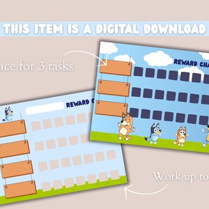 Bluey Reward Chart for Kids – Printable Behavior Chart, Chore Chart ...