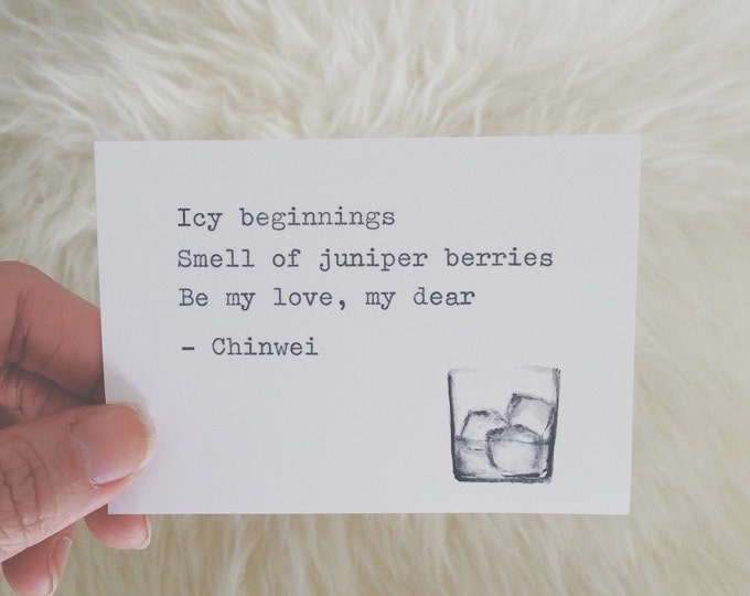 Gin and Tonic Love Haiku Poem. Unique One of a Kind - Etsy