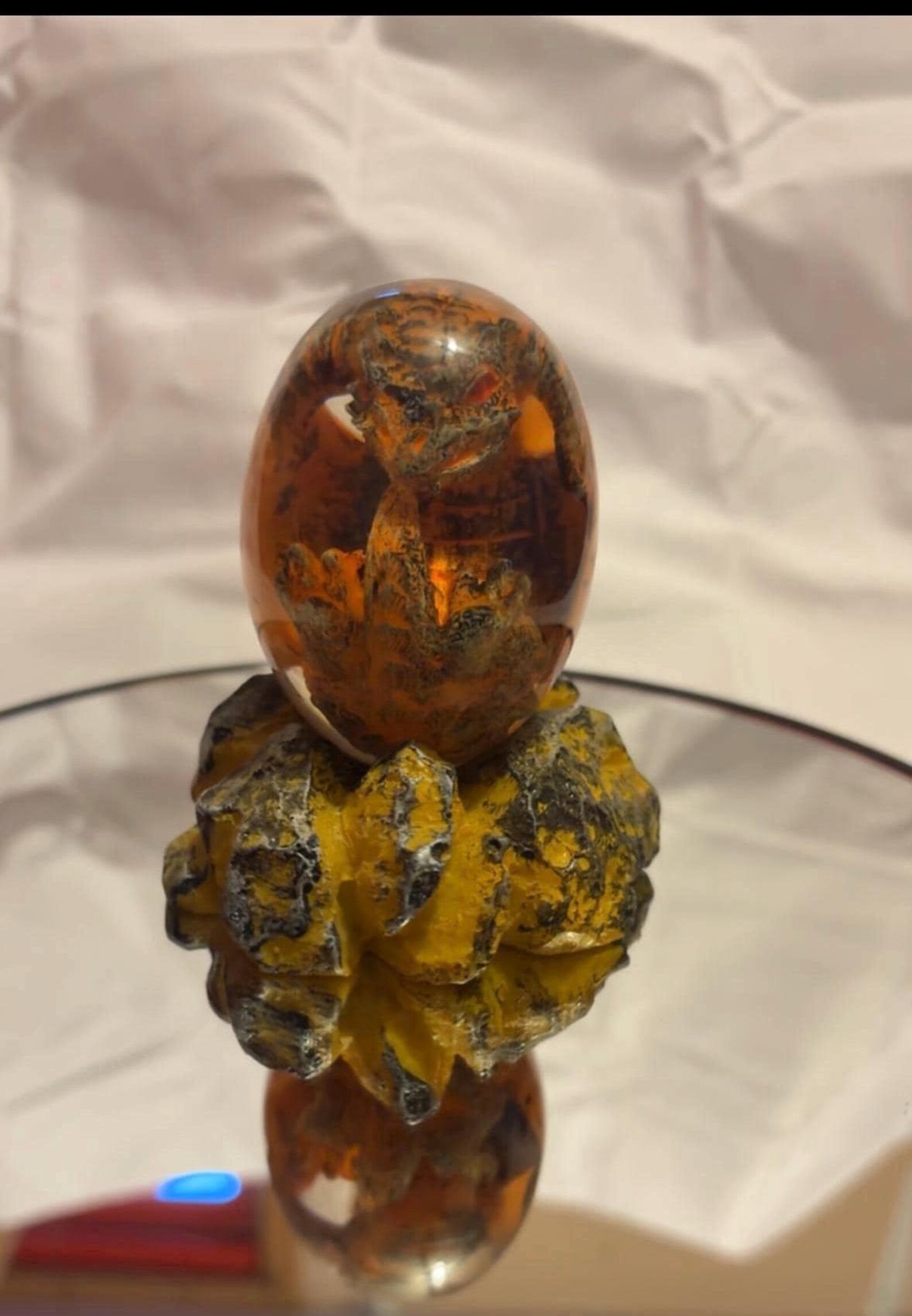 Expoxy Dragon Egg With Base (fantasy Resin Sculpture) - Etsy