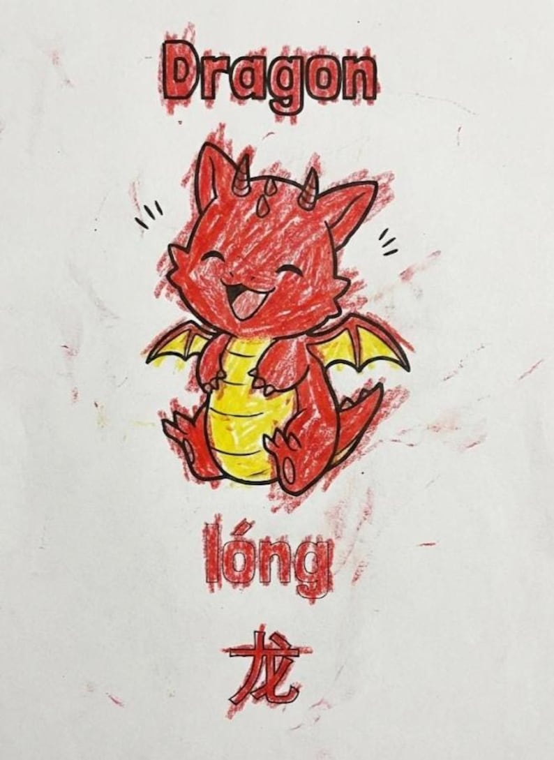 Bilingual Chinese Zodiac Coloring Pages Toddlers | Learn Mandarin ...