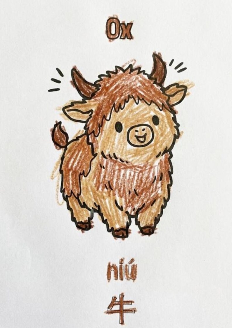 Bilingual Chinese Zodiac Coloring Pages Toddlers | Learn Mandarin ...