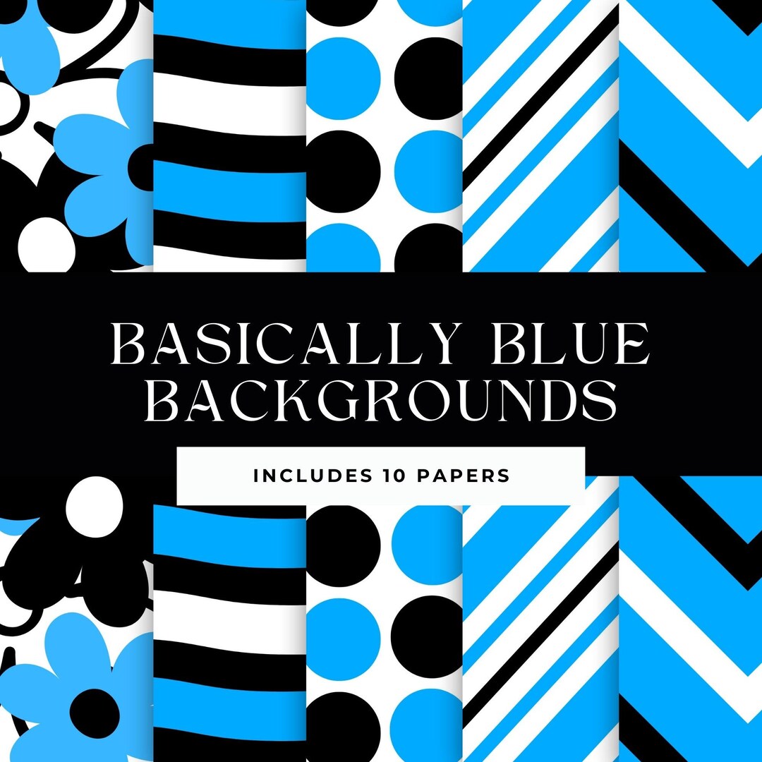 Blue and Black Digital Background Papers, Printable Scrapbook Paper ...