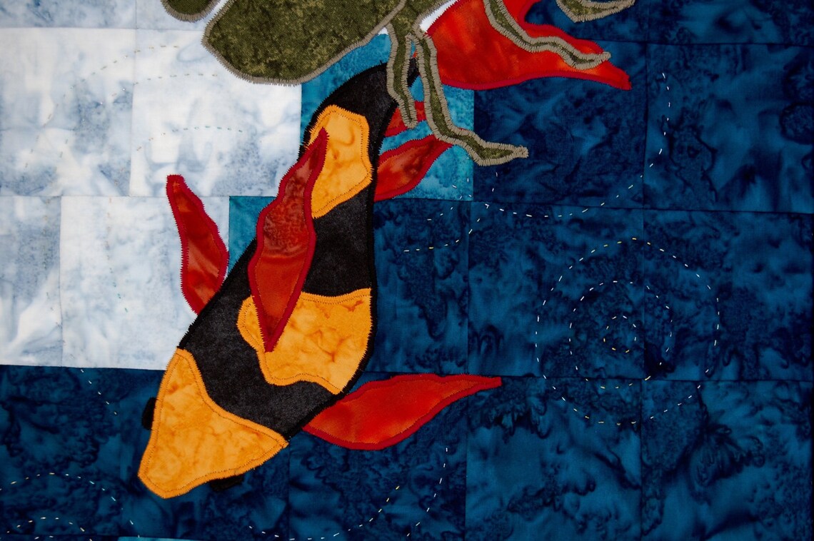 Koi Fish Art Quilt Wallhanging Koi Series 2 | Etsy