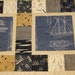 Ships Blueprint Quilt, Hand Quilted Nautical, Hearty Good Wishes Throw ...