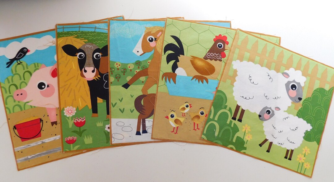 Farm Animal Block Sold Individually 9 1/2 X 10 Inches 100% - Etsy