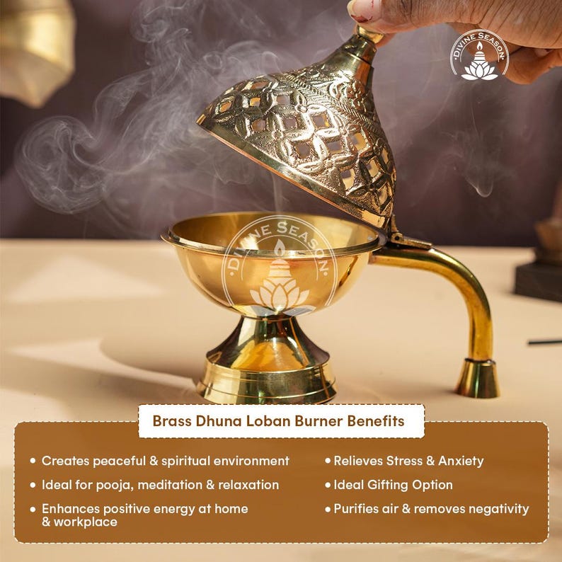 Handmade Brass Loban Burner – Traditional Puja Incense Home Decor - Etsy