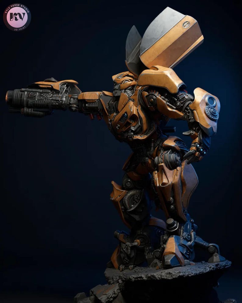 Bumblebee STL Statue | 3D Printable Transformer Robot Model (1:18, Pre ...