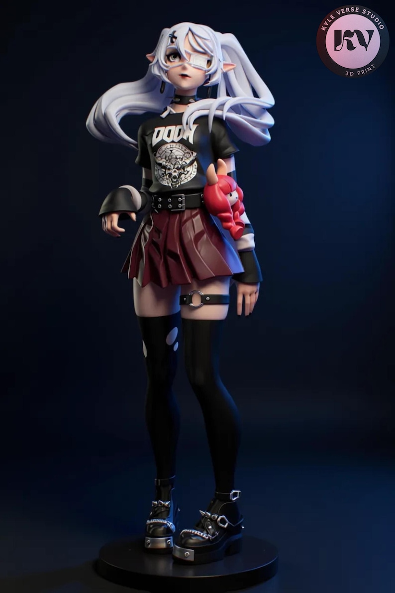 Goth Mage Girl STL | Dark Fantasy Anime Style Figure | Presupported ...