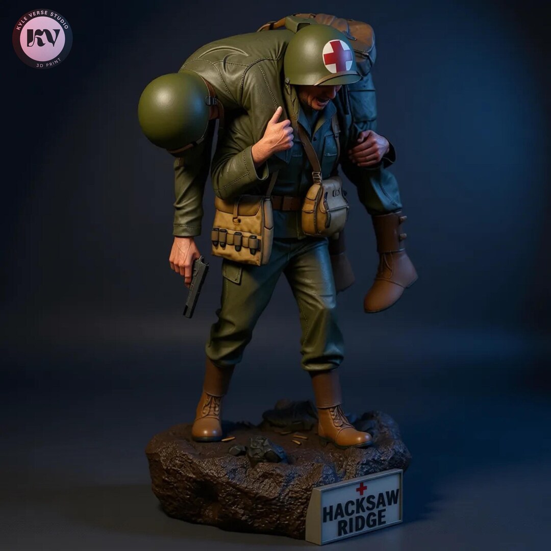 Veteran Military Desmond Doss | WWII Medic Statue 3D Print | Split ...