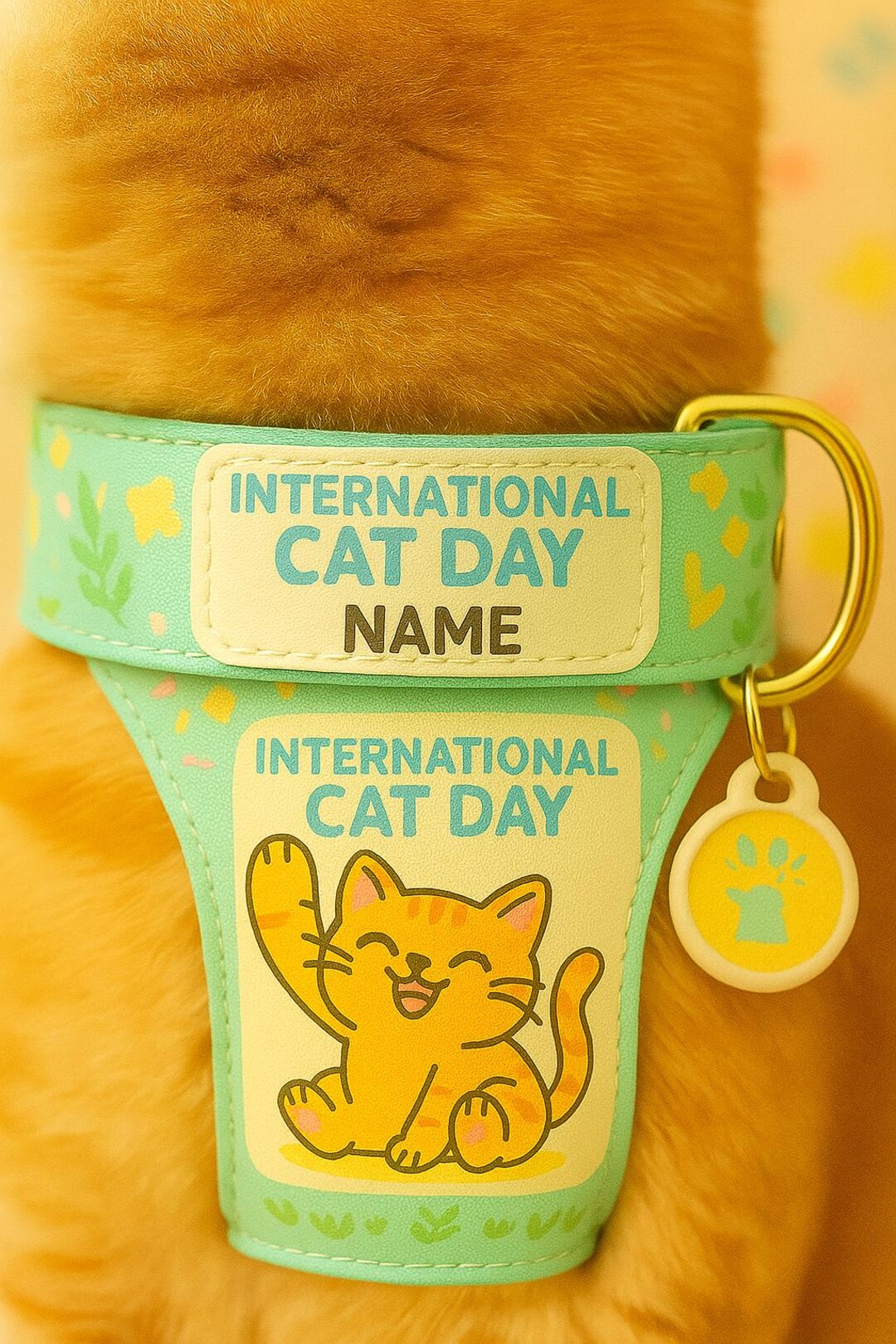 Collar Custom (international Cat Day) Cat Harness Custom Cat Collar ...