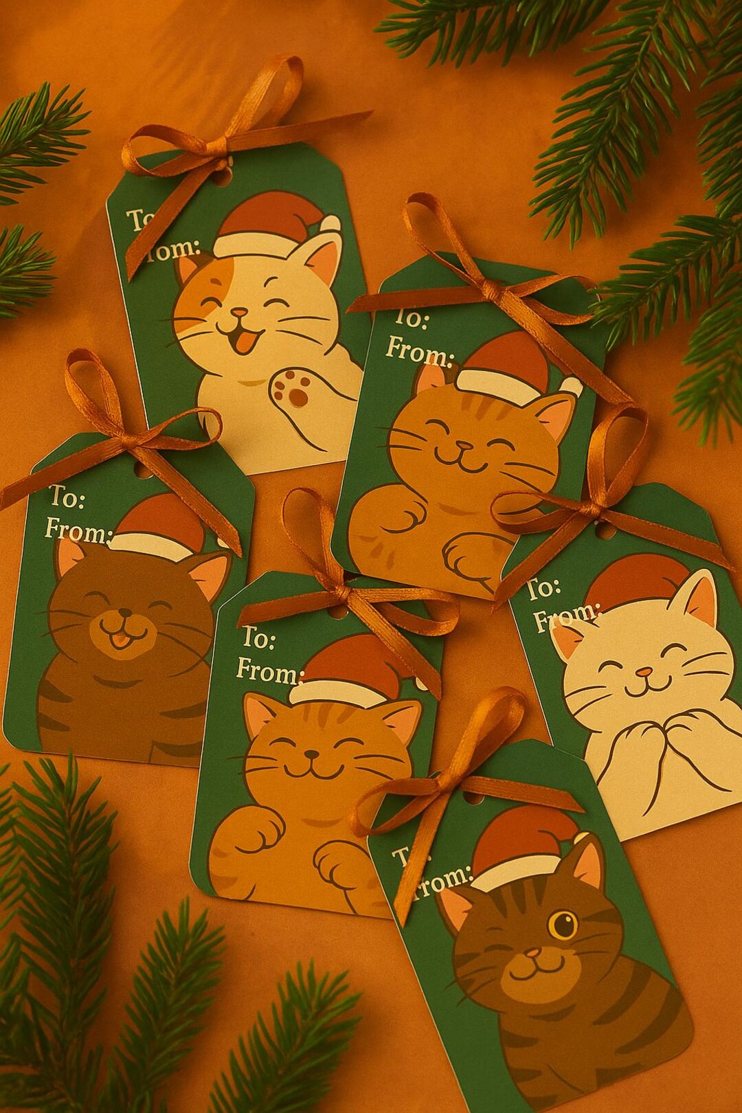 Printable Christmas Cat Gift Tags – Cute & Playful Cats in Holiday ...