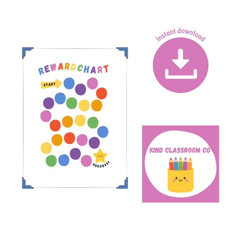 Rainbow Reward Chart Printable | Kids Motivation Tracker | Positive ...