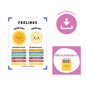 Feelings Good & Bad Poster | Printable SEL Emotion Chart for Kids ...