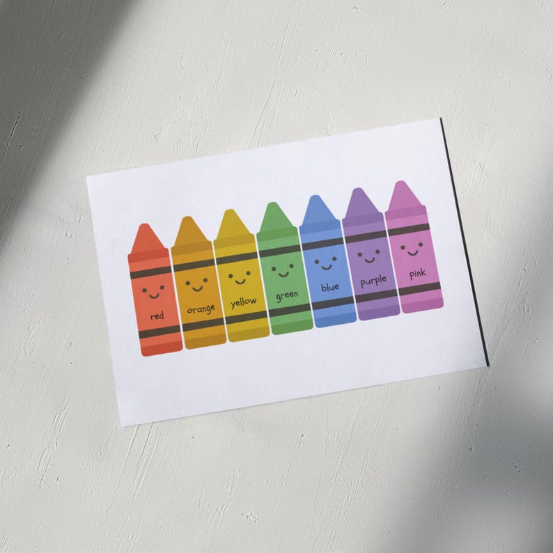 Rainbow Crayon Colors Chart | Printable Classroom Decor (digital ...