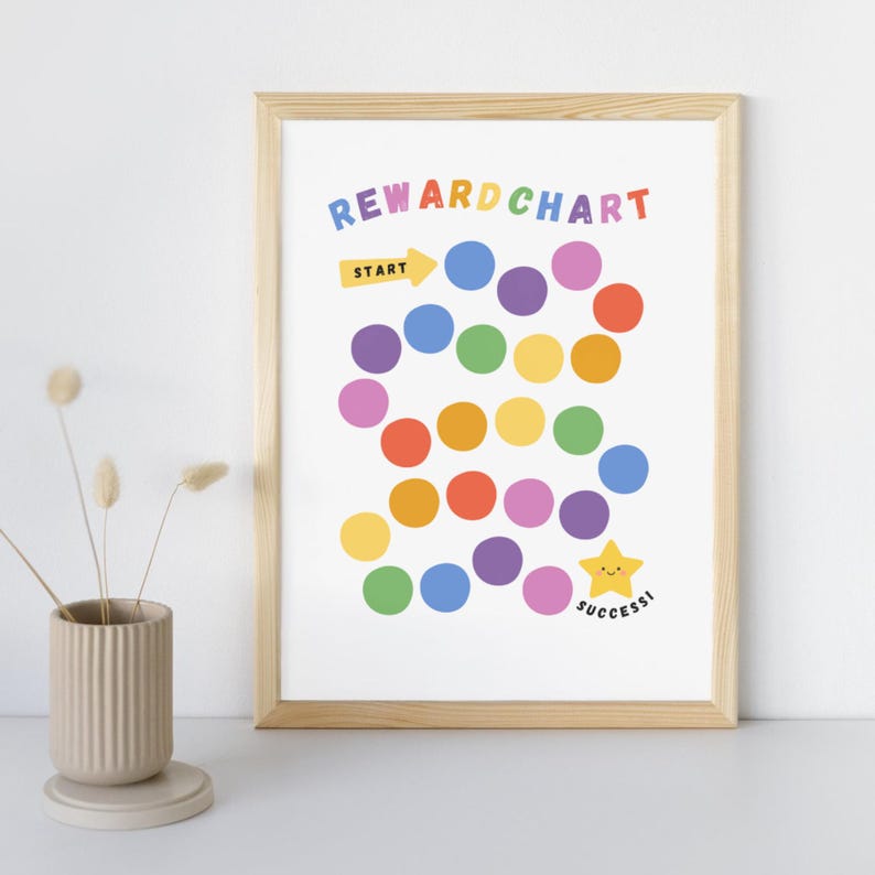 Rainbow Reward Chart Printable | Kids Motivation Tracker | Positive ...