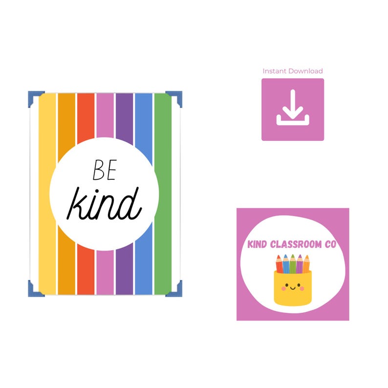 Be Kind Poster for Kids | Printable Classroom Décor | Growth Mindset ...