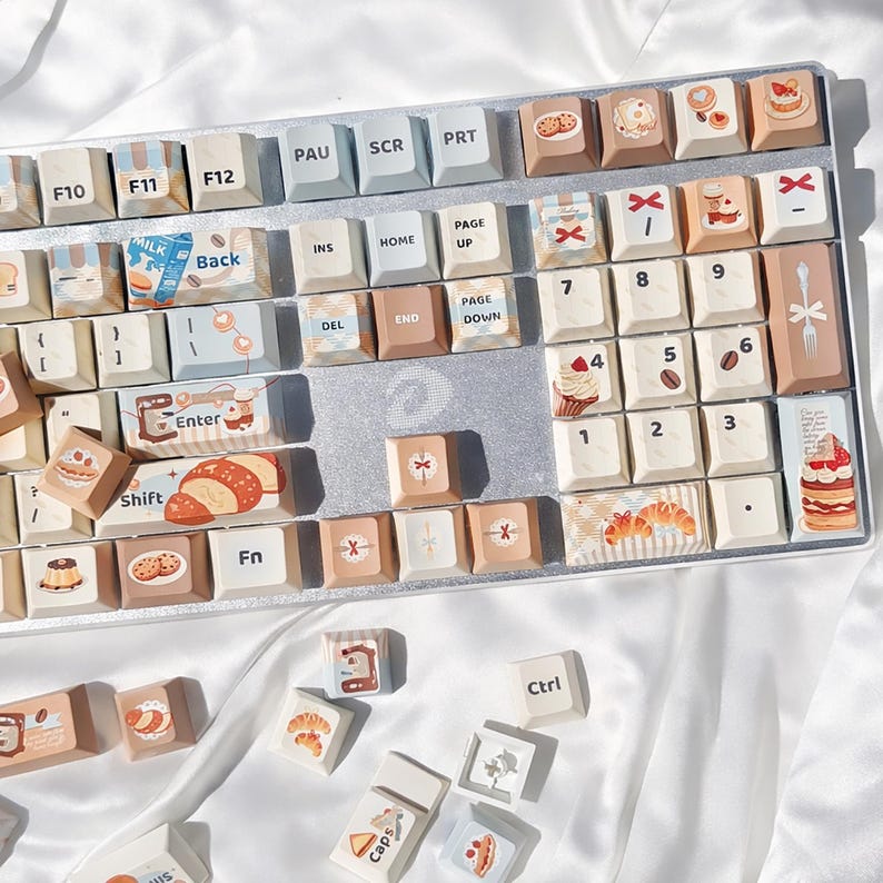 Cute Bakery Keycaps Set Dessert Theme Keyboard Keycaps PBT Cherry ...