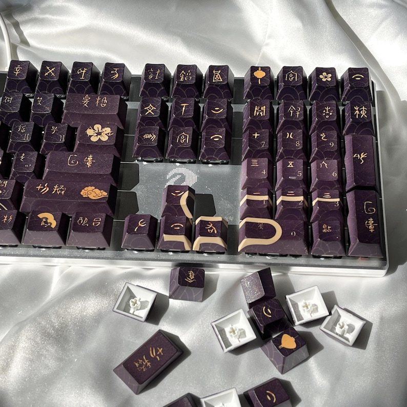 108-key Black Gold Anime Keycap Set|“beyond the Dawn” Gaming Keycaps ...