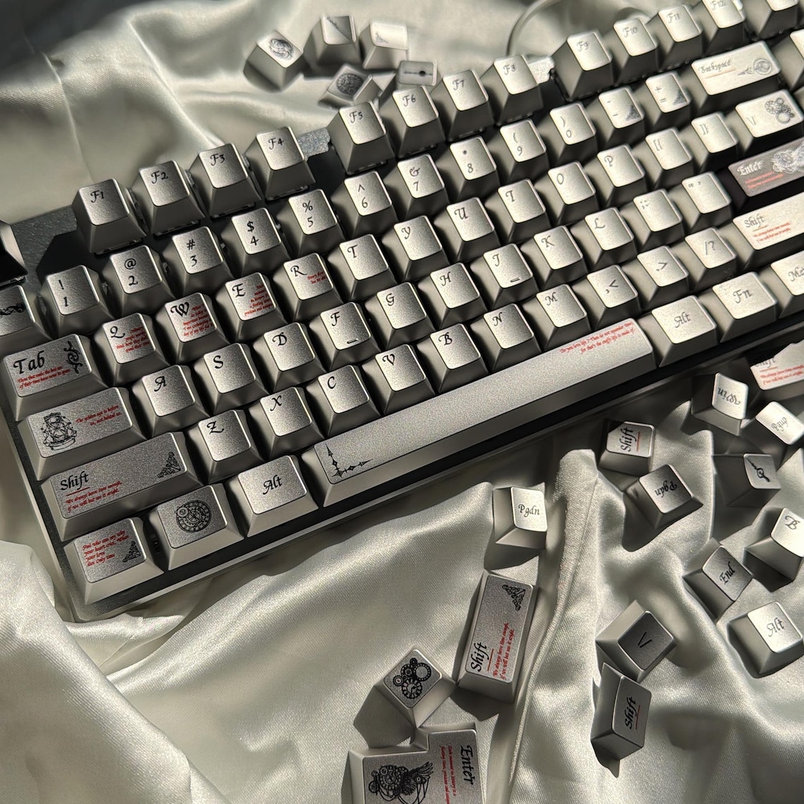 Glossy Metal Keycap Set | Handmade Mirror Finish | MX Compatible | 61 ...