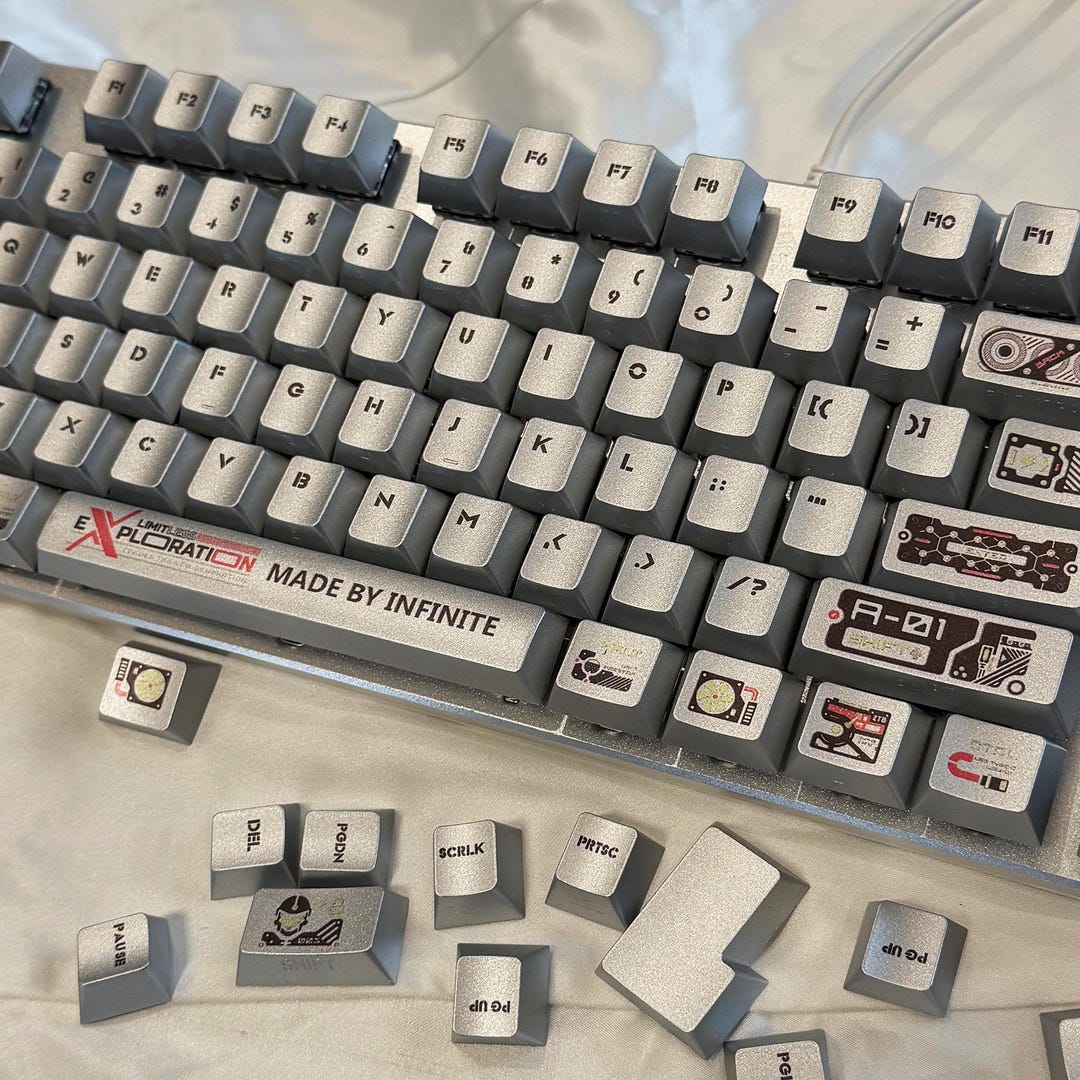 Glossy Metal Keycap Set | Handmade Mirror Finish | MX Compatible | 99 ...