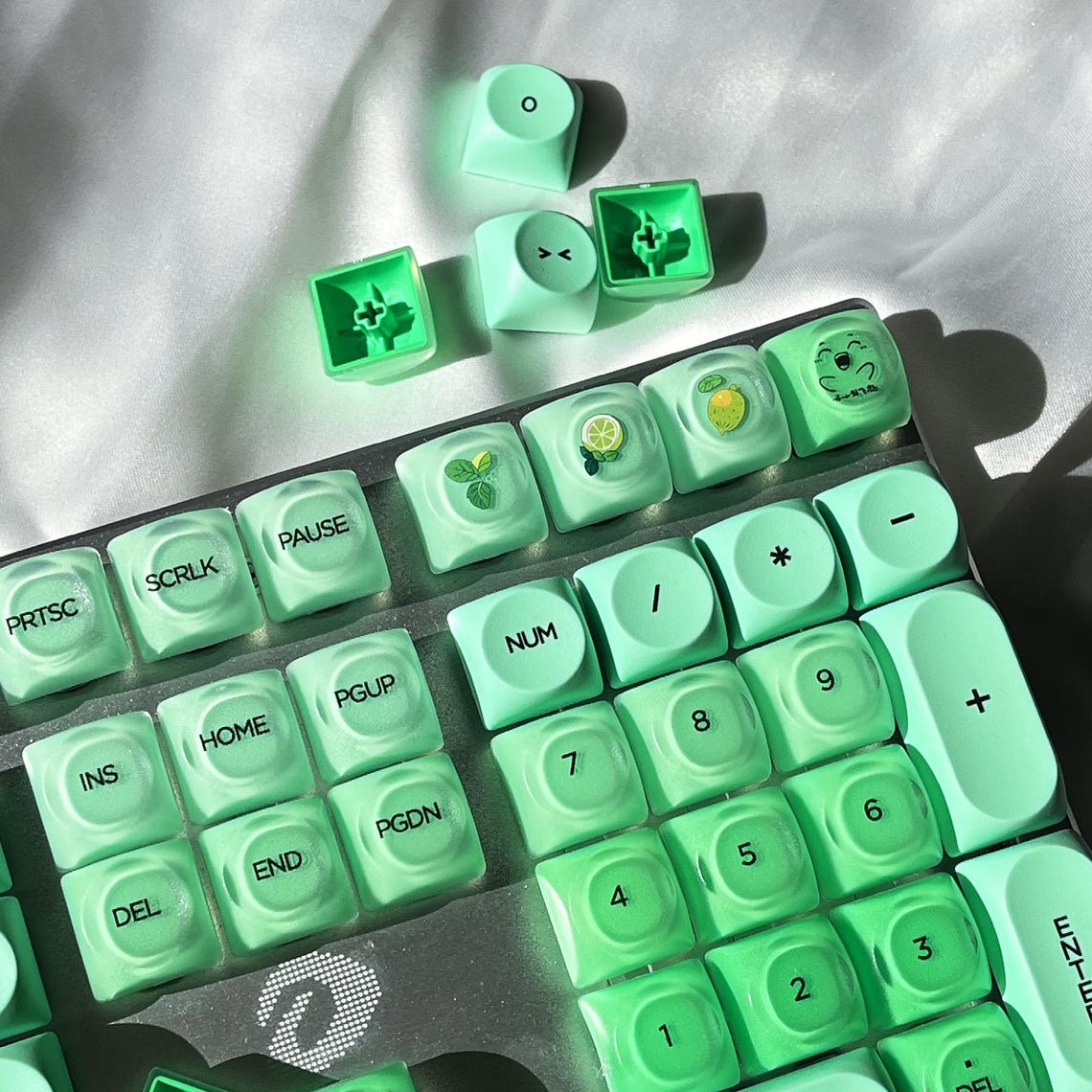 130-key Jelly Green Keycap Set | Handmade Cute Lime Frosted PBT+PC ...