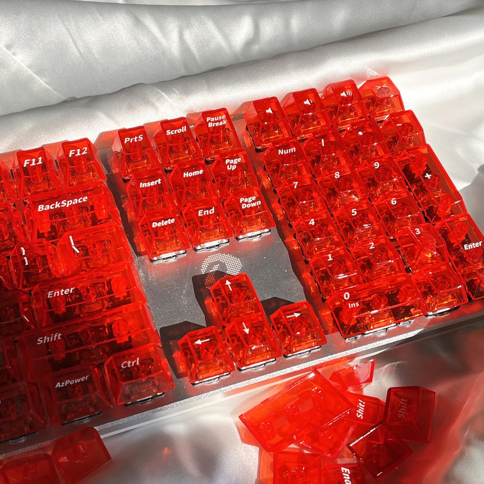 Handmade Transparent Red Jelly Keycap Set - 132 PBT + PC Keycaps ...
