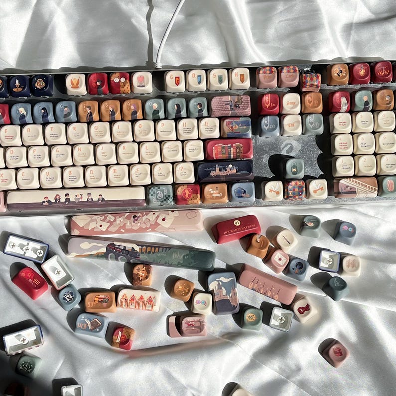 140-key Harry Potter Owl Keycap Set | Vintage Wizard Theme PBT Dye ...