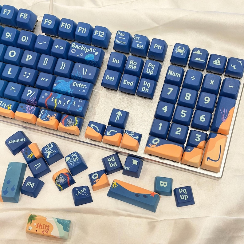 Ocean Dream Keycap Set | Handmade Sea Theme Mechanical Keyboard Keycaps ...