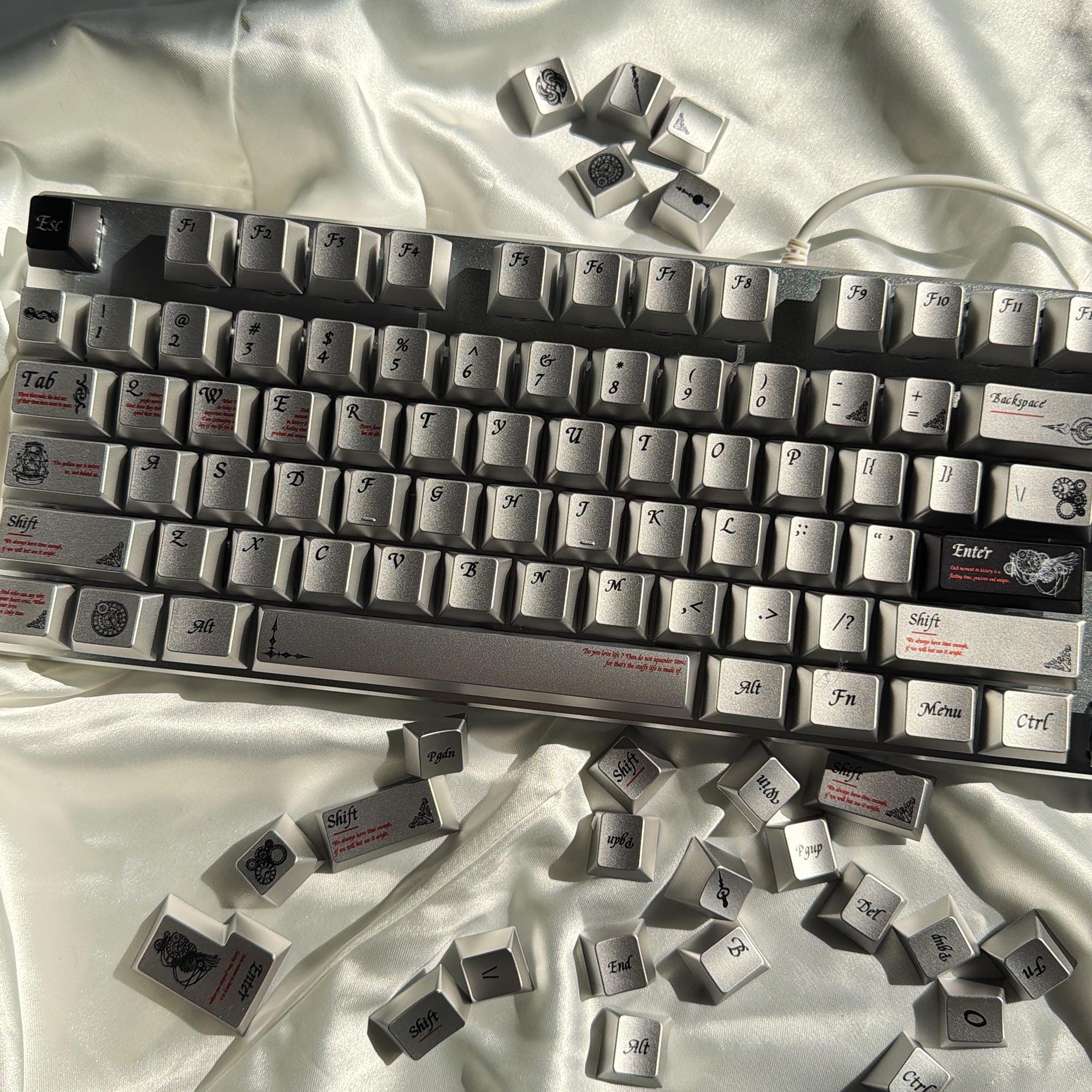 Glossy Metal Keycap Set | Handmade Mirror Finish | MX Compatible | 61 ...