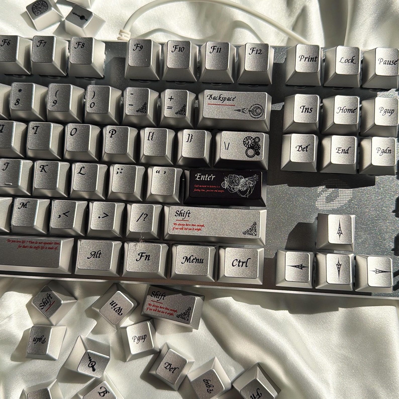 Glossy Metal Keycap Set | Handmade Mirror Finish | MX Compatible | 61 ...