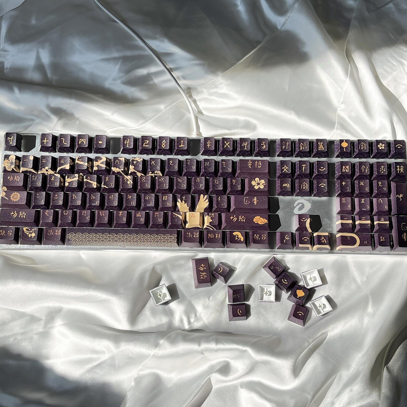 108-key Black Gold Anime Keycap Set|“beyond the Dawn” Gaming Keycaps ...