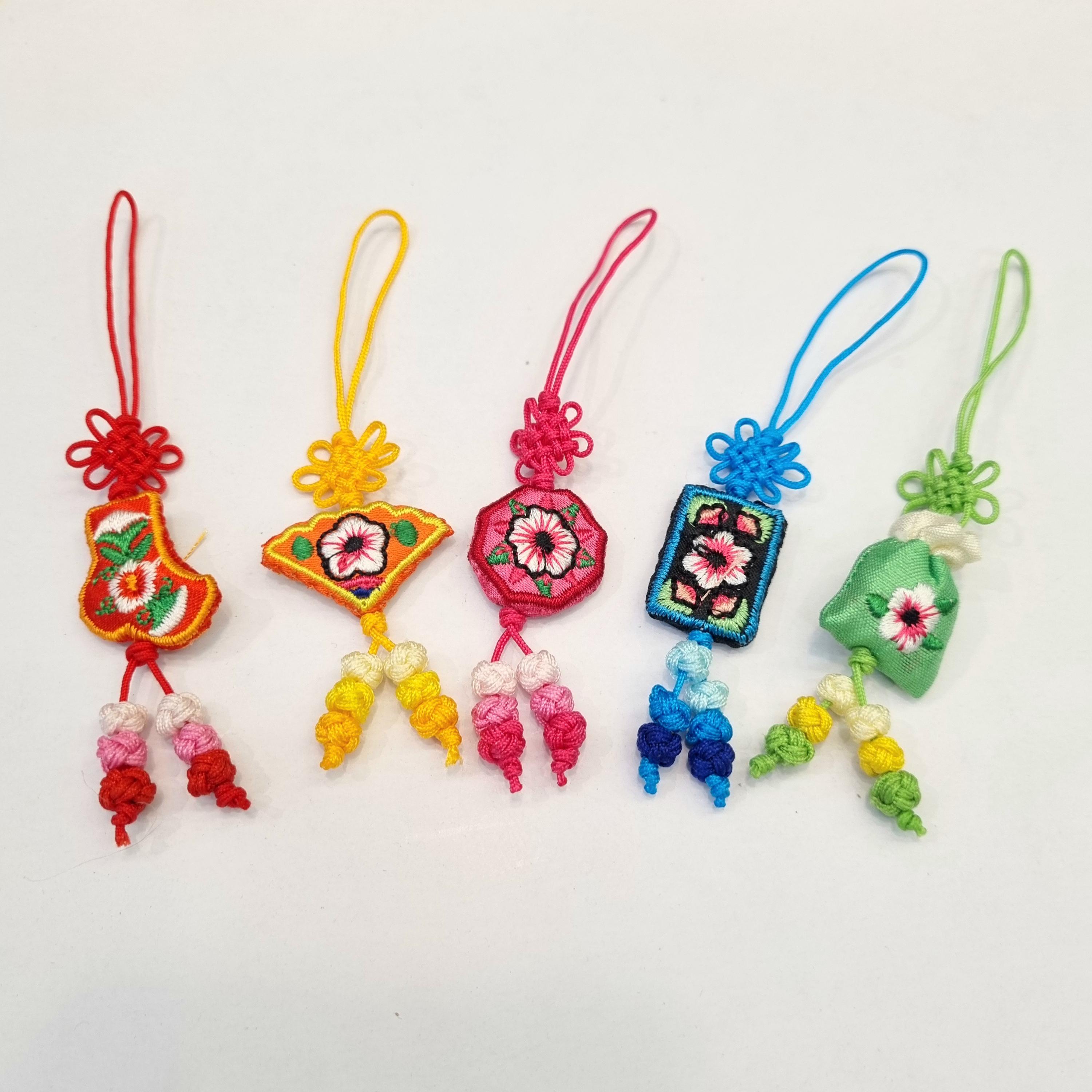 Korean Traditional Norigae Keychain | Handmade Embroidered Knot Charm ...
