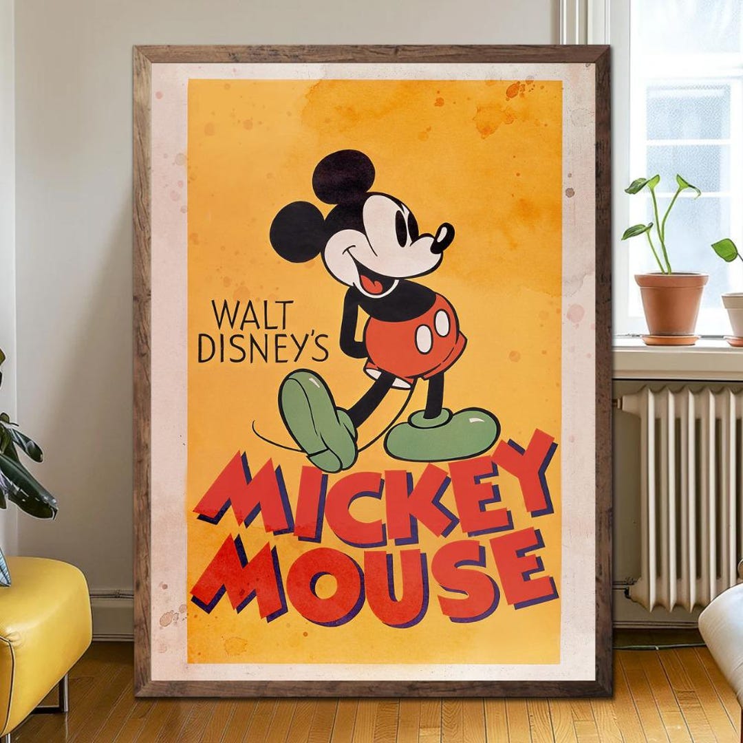 Classic Mickey Mouse Poster Unframed, Iconic 1928 Disney Wall Art, 2026 ...