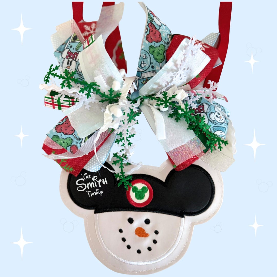 Snowman Mickey Mouse Stroller Tag | Custom Stroller Name Tag | Walt ...