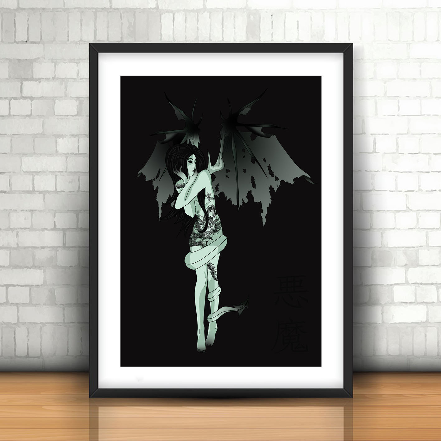 Akuma (devil) - Original Japanese Horror Yurei Ghost Nude Woman Tattoo ...