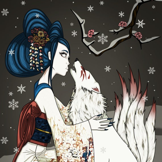 Traditional Kitsune Art