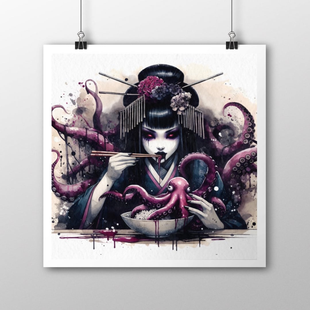 Odorigui Revenge Original Artwork 21cm X 21cm Spooky Creepy Geisha ...