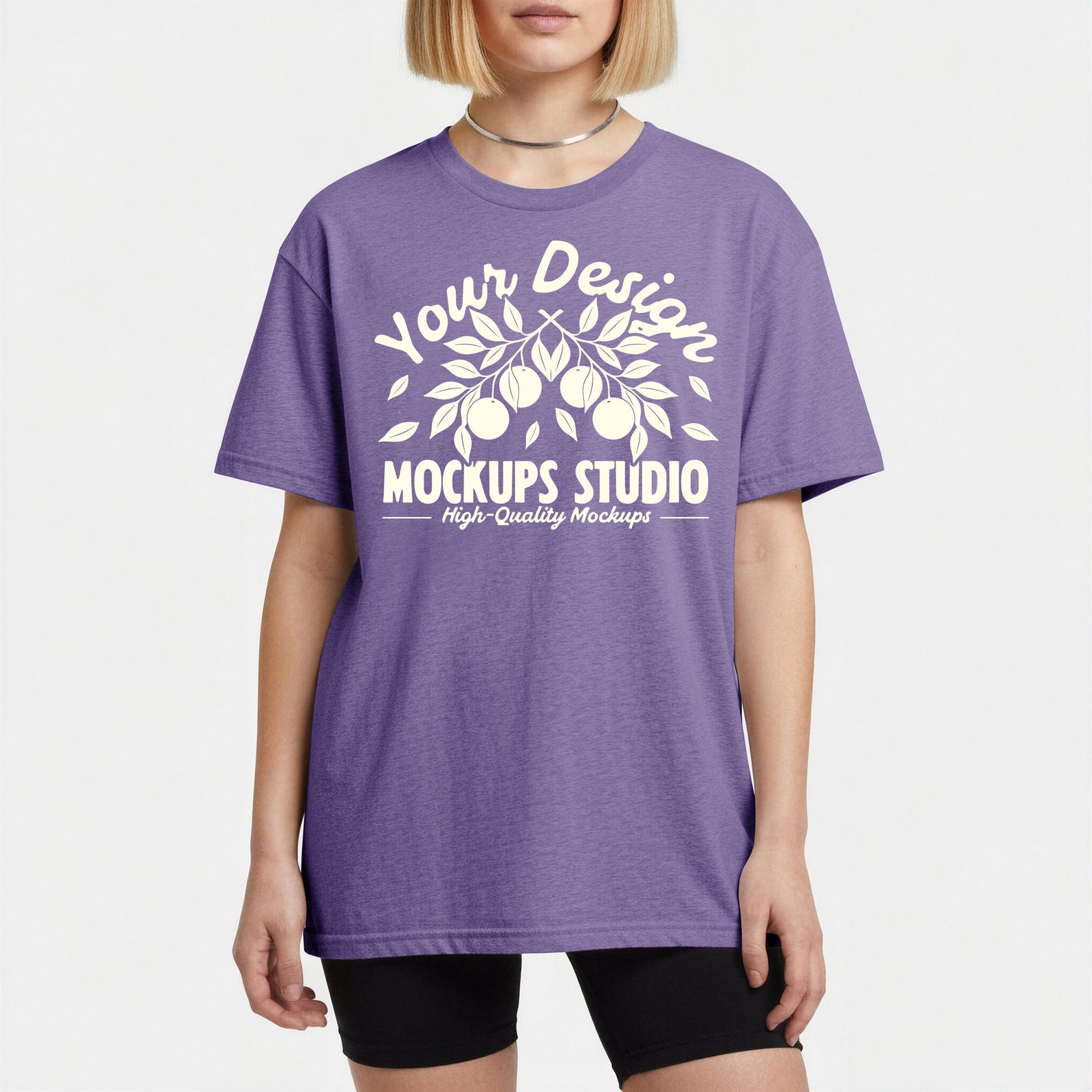 Heather Team Purple Bella Canvas 3001 Oversized T-shirt Mockup | BC ...