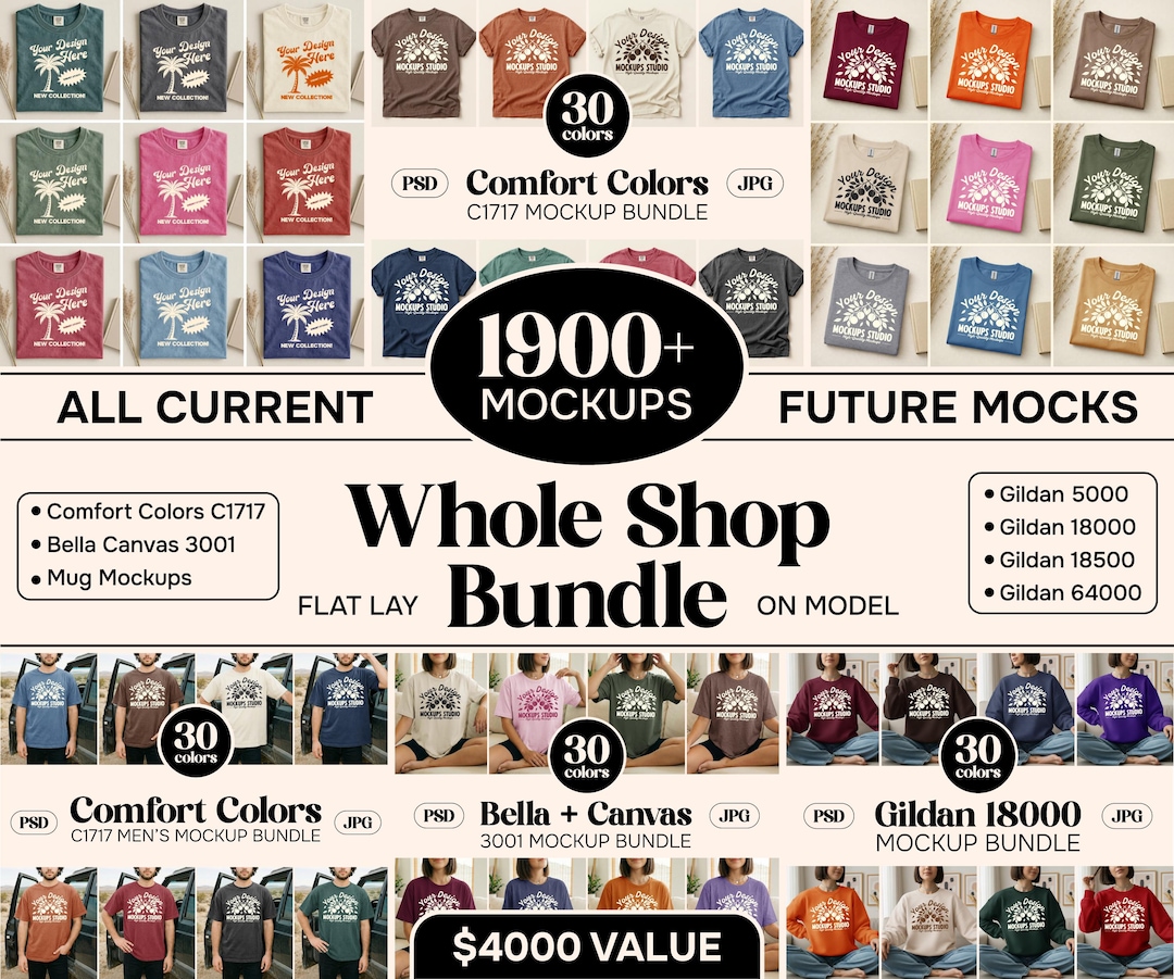 Whole Shop Mockup Bundle Pass | Lifetime Access to Full Mega Bundle ...