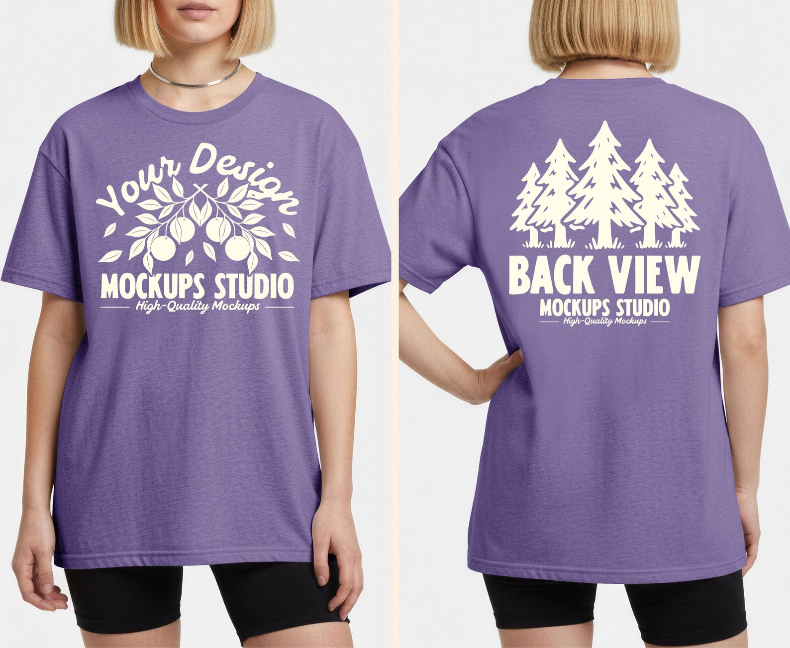 Heather Team Purple Bella Canvas 3001 Oversized T-shirt Mockup | BC ...