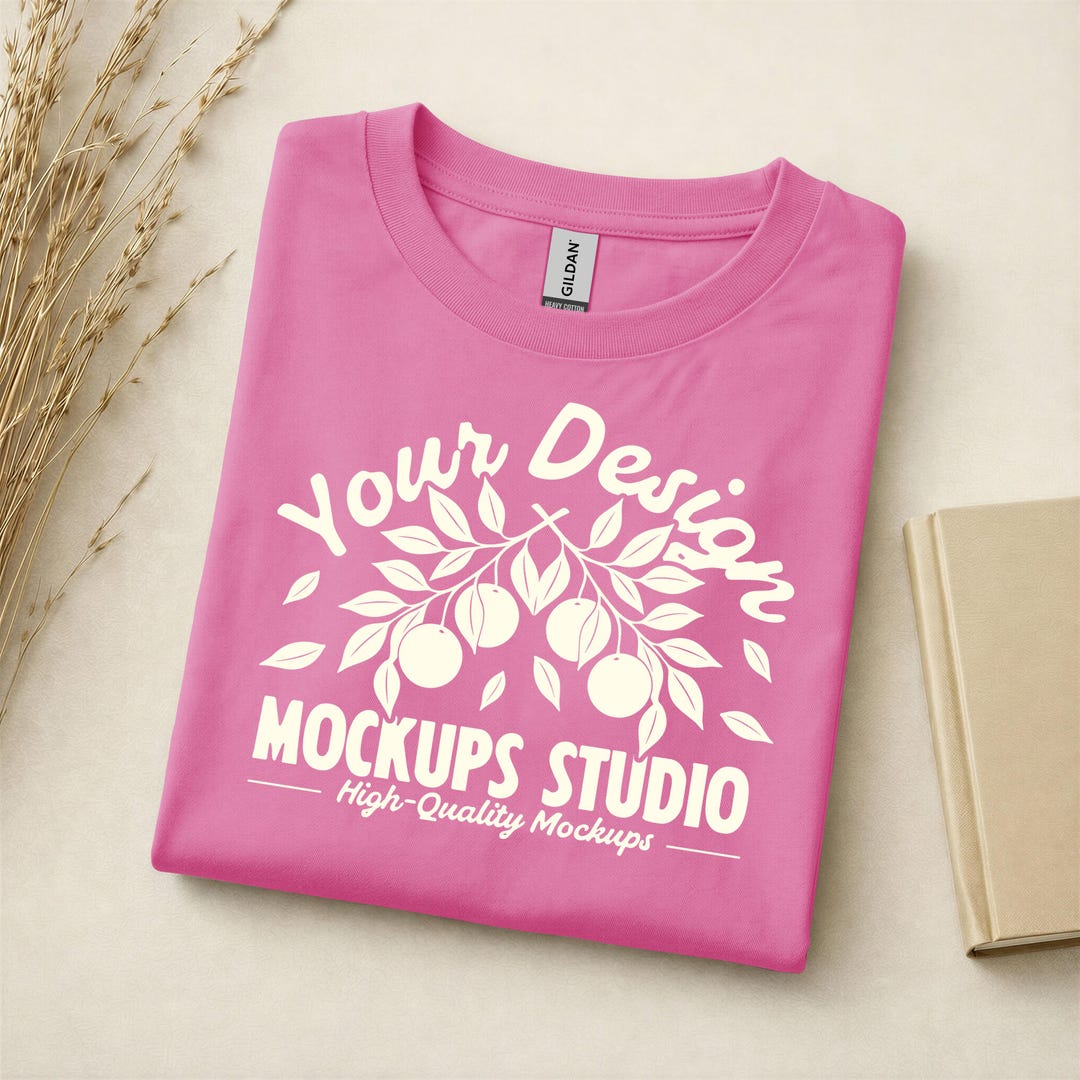 Azalea Gildan 5000 Flat Lay Folded T-shirt Mockup | G500 Shirt Mock-up ...